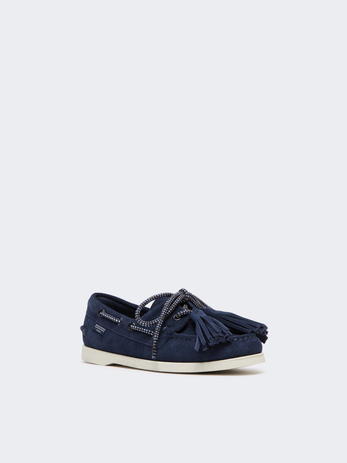 Split leather boat moccasins, cornflower blue | Weekend Max Mara