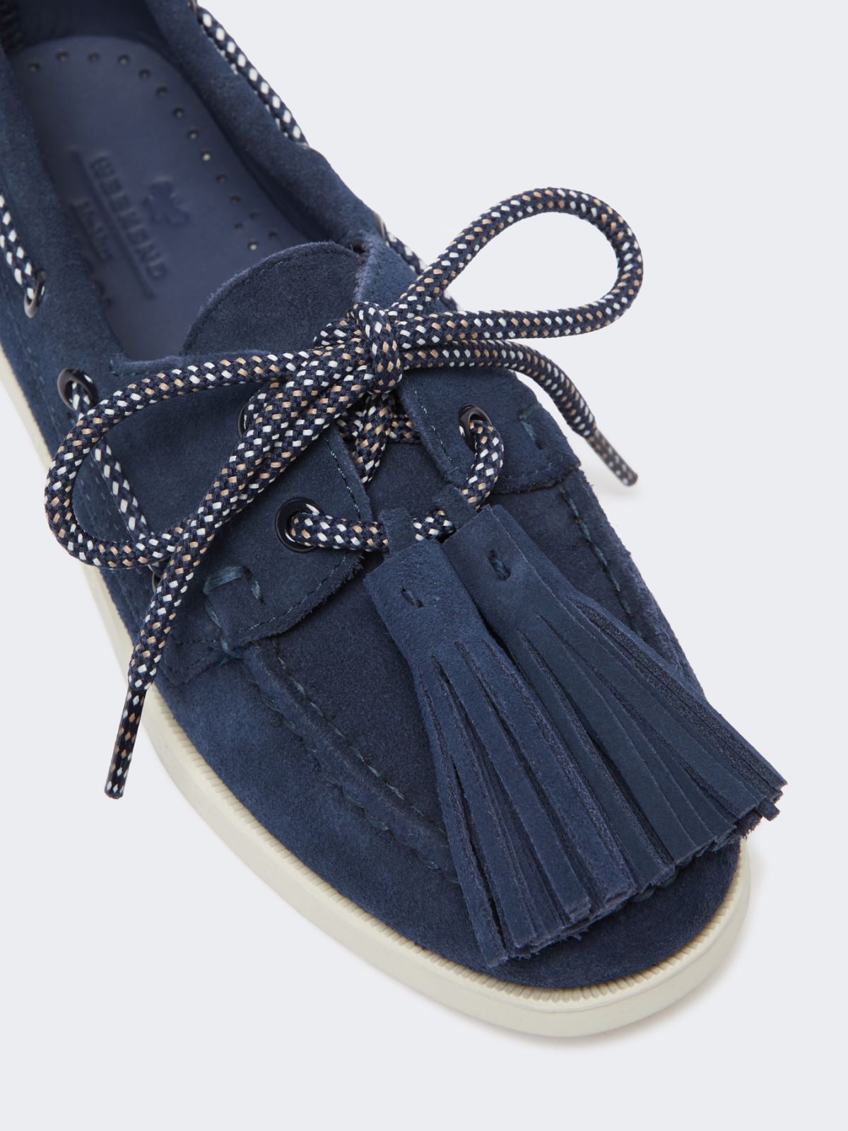 Split leather boat moccasins, cornflower blue | Weekend Max Mara