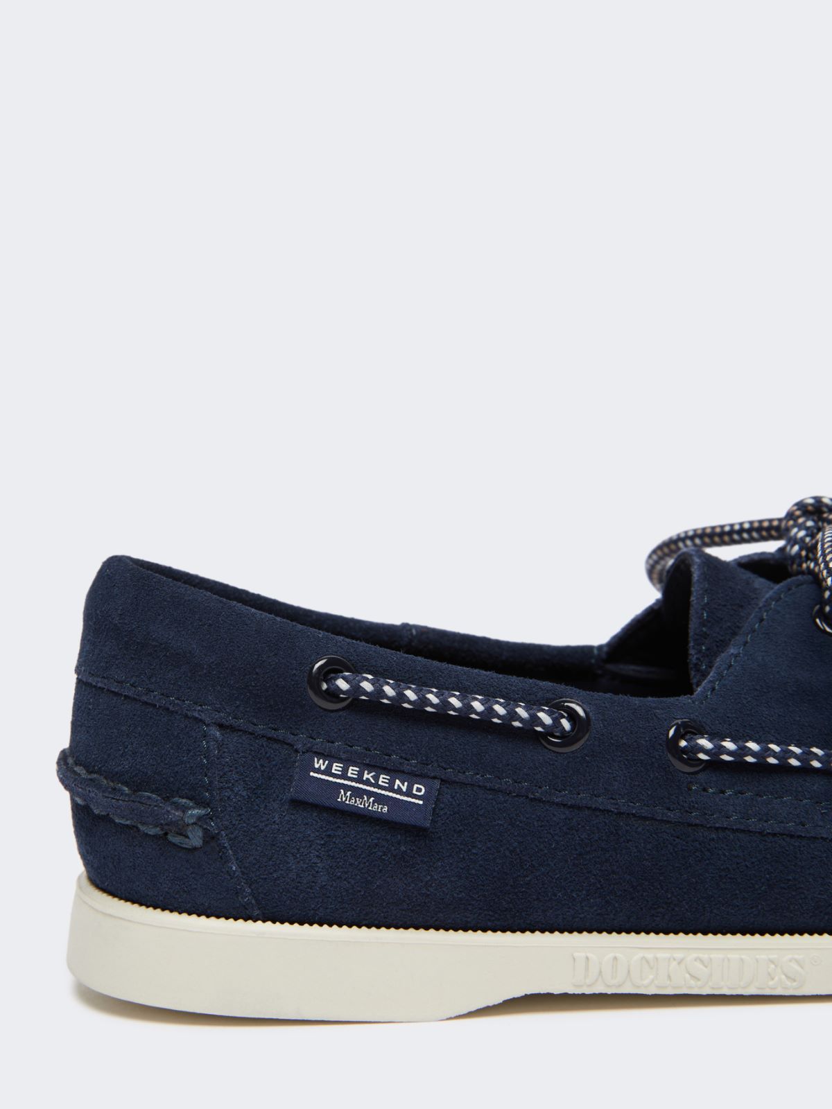 Split leather boat moccasins, cornflower blue | Weekend Max Mara